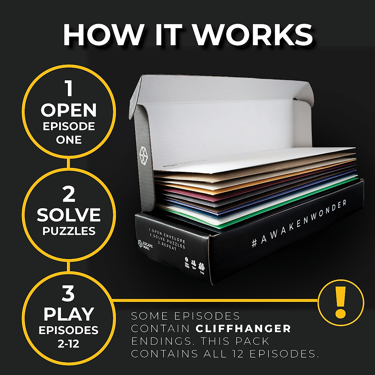 Escape Mail: Binge Bundle - Gripping Escape Room Game in an Envelope, Immersive Storyline The Family Will Love Or for Date Night, Age 10+ (Standard Difficulty, Episodes 2-12)