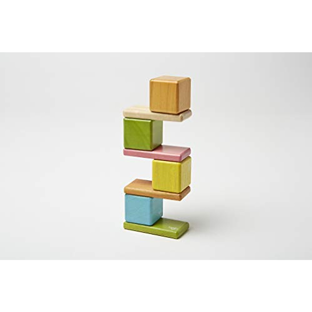 8 Piece Tegu Pocket Pouch Magnetic Wooden Block Set, Tints