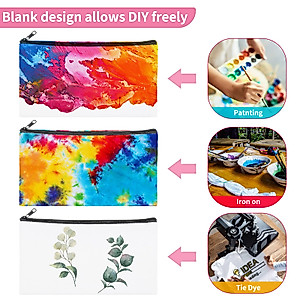 12 Pieces Cosmetic Bags Multipurpose Sublimation Blanks DIY Heat Transfer Makeup Bags Iron on Transfer Zipper Canvas Pouch Toiletry Pouch Pencil Bag for Travel DIY Craft School