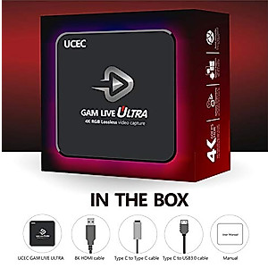 UCEC Capture Card for Streaming GAM Live, Ultra 4K60 Video Gamer Recording for PS5, PS4, Xbox Series X/S, Xbox, Nintendo Switch, USB 3.0, 1440p 120FPS HDR10