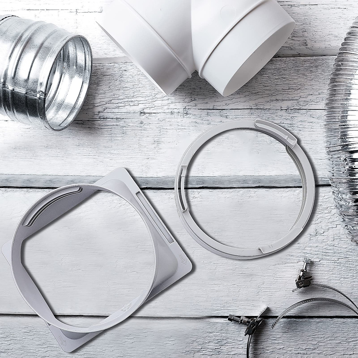 2 Pieces Portable Air Conditioner Hose Connector Window Adapter Exhaust Hose Connector Coupler Tube Connector Mobile Air Conditioning Accessories for Mobile Air Conditioning Exhaust Hose, 2 Sizes