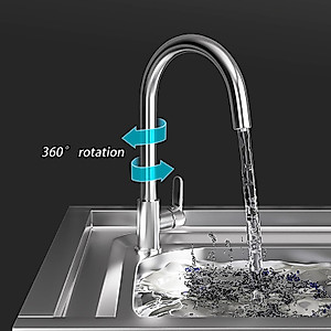Stainless Steel Outdoor Single Bowl Utility Sink,Free Standing Sink Commercial,Commercial Restaurant Kitchen Sink,with Drainer Unit and Tap,for Garage, Restaurant, Kitchen, Laundry Room ( Color : Sing