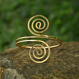 RIOSO 6 Pieces Arm Cuff Upper Arm Band Cuff Bracelet Bangle for Women Silver Gold Adjustable Armband Set