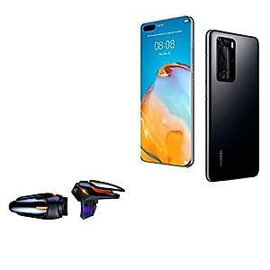 BoxWave Gaming Gear Compatible With Huawei P40 Pro - Touchscreen QuickTrigger Auto, Trigger Buttons Autofire Gaming Mobile FPS - Jet Black