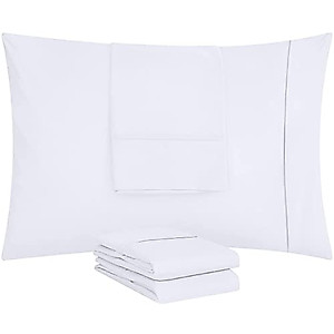 Utopia Bedding Queen Pillowcases - 4 Pack - Envelope Closure - Soft Brushed Microfiber Fabric - Shrinkage and Fade Resistant Pillow Covers Queen Size 20 X 30 Inches (Queen, White)