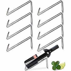 SuproBarware Wine Rack Set of 6- Stainless Steel Single Wine Bottle Holder Rack, Stylish Wine Bottle Organizer Great for Wine Lovers