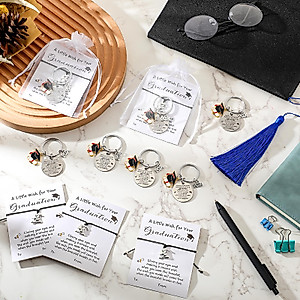 Ecation 25 Sets 2024 Graduation Keychain Wish Bracelet with Graduation Card and Organza Bags Graduation Gifts for Students 2024 Graduation Gift for Class of 2024 College High School Boys Girls