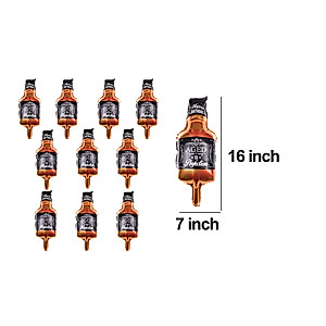 10PCS Mini Whisky Bottle Balloons Foil Aluminum Birthday Balloon Party Decorations Bridal Shower for Woman Man Party Supplies