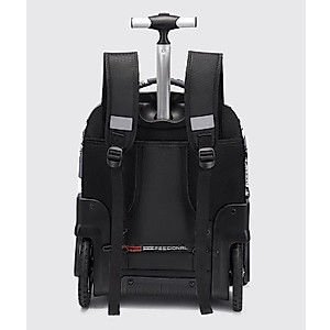 Rolling Backpack,Large Rolling Laptop Bag with Wheels for Women Adults,22inch Waterproof large Travel Laptop Backpacks,Carry On Luggage,Roller Wheeled Backpack Trolley Pack Office City (22inch, Black)