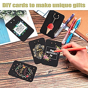 ZYNERY 100 PCS Keychain Display Cards, 3 x 4.7 Inch Keychain Holder with Self-Sealing Bags, Card Display Rack for Displaying Keyring Jewelry Bulk Keychains Packaging Supplies (Black)