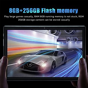 Zunate Android 12 Tablet, 10.1 inch WiFi Tablets 8GB RAM 256GB ROM, Quad Core Processor Tableta Computer with Dual Camera, 7000mAh Battery, 1960x1080 FHD Touchscreen