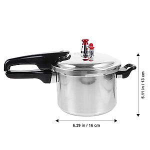 DOITOOL Aluminum Pressure Cooker 16cm/6.3inch Bottom Mini Pressure Cooker for Gas Stove Induction Cooker, Silver