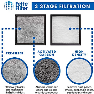 Fette Filter -Replacement Filters Compatible with Holmes Filter E Activated Carbon & Multi Layer Replacement Filter, Compatible with Holmes E HAP116Z, HAPF115 Air Purifier Models - Pack of 2