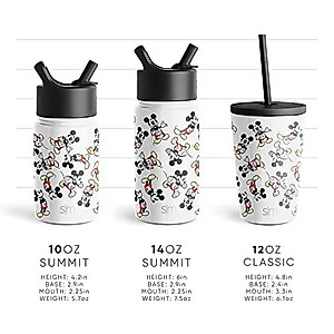 Simple Modern Disney Pixar Kids Water Bottle with Straw Lid | Reusable Insulated Stainless Steel Cup for Boys, School | Summit Collection | 14oz, Pixar Pals