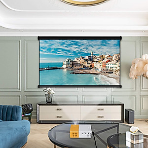 Meer Mini Projector,Portable Movie Projector,Smart Home Projector,Neat Projector for iOS,Android,Windows,PS5,Laptop,TV-Stick,Compatible with HDMI,USB,Audio,TF Card,AV and Remote Control