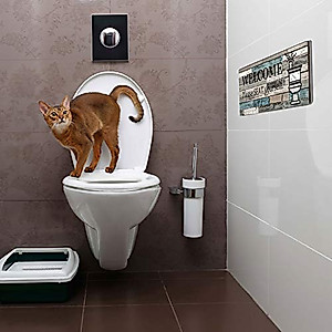 Funny Bathroom Wall Decor Sign Farmhouse Rustic Bathroom Decorations Wall Art 16" by 8" Please Seat Yourself Large Wood Plaque Wall Hanging Sign