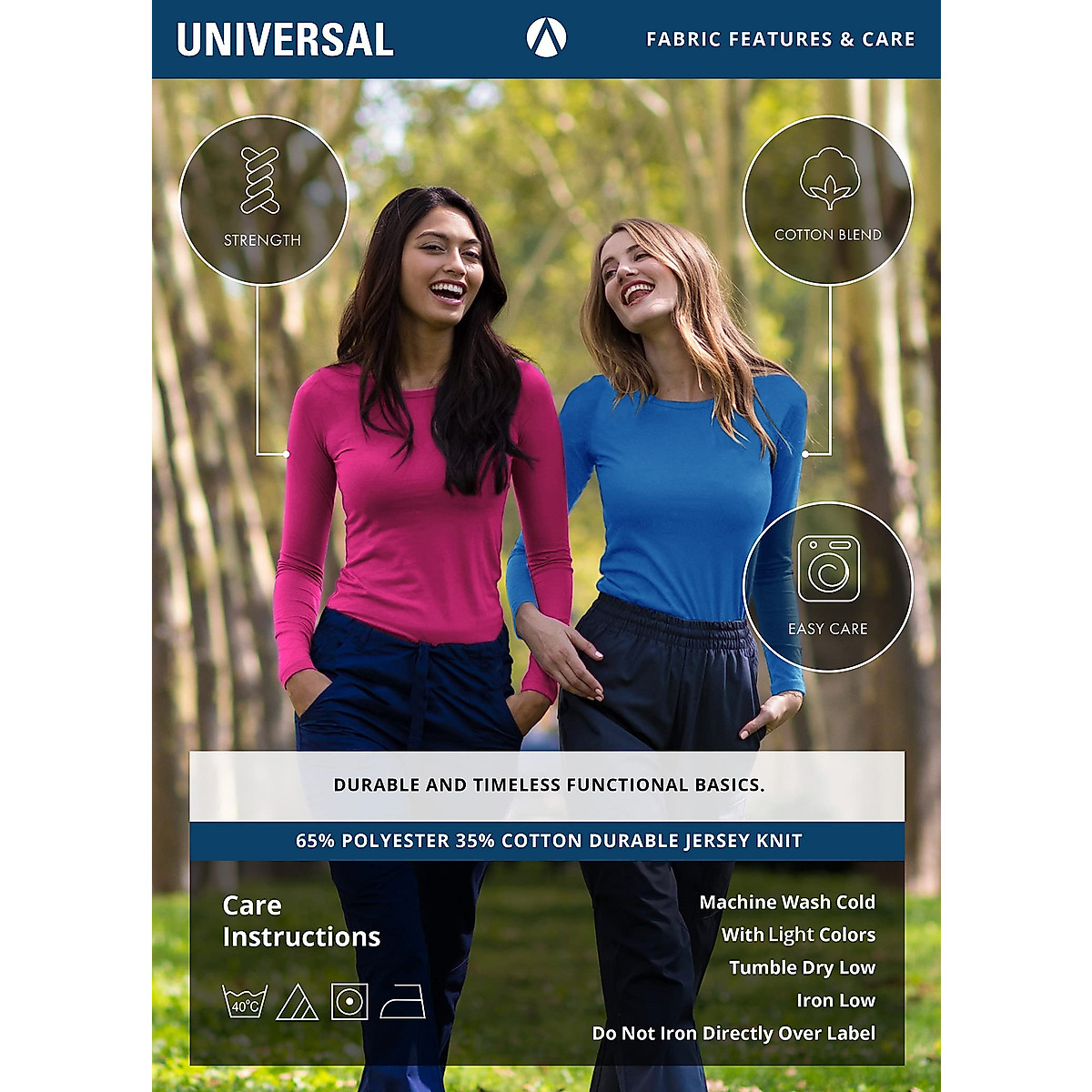 Adar Uniforms Underscrubs for Women - Long Sleeve Comfort Tee - 2900 - Neon Lime Green - L