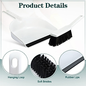 Zubebe 12 Pcs Mini Dustpan and Brush Set, Small Broom and Dustpan Set Small Cleaning Brush Portable Hand Broom and Dustpan Set for Home Office Kitchen Table Desktop Floor Cleaning Supplies