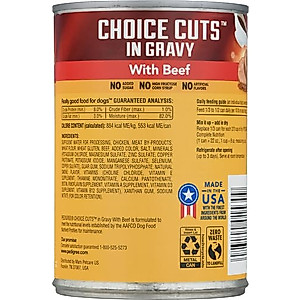 Pedigree Wet Dog Food, Choice Cuts in Sauce with Beef, 13.2 Ounce (Pack of 12)