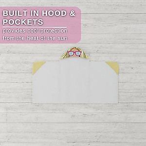 Barbie Bath/Pool/Beach Soft Cotton Terry Hooded Towel Wrap, 24 in x 50 in, By Franco Kids