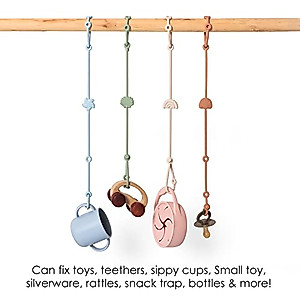 Toy Safety Straps 4PK Silicone Pacifier Clips, Adjustable Sippy Cup Straps for Strollers, High Chair, Shopping Cart, Cribs Baby Toy Secure Straps-Shifting Sand