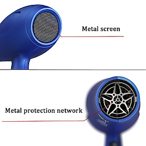 VAV Blow Dryer 1875W Negative Iron Professional Hair Dryer 2 Speed 3 Heat Settings Cool shot Button DC Motor Blue