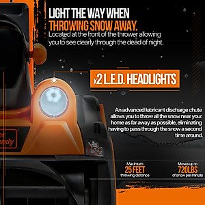 SuperHandy Electric Snow Thrower Walk-Behind Blower 15A 18 x10 Inch & Cord Reel 12AWG x 50' Feet [Bundle Deal]