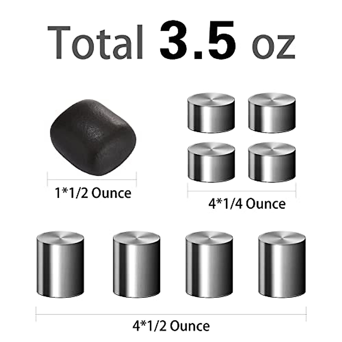 HONGLI 3.5 Ounce Cylindrical Tungsten Weights & Tungsten Putty kit for Pinewood Derby Cars and Fishing Weight, Incremental Cylinders with Case to Make The Fastest Pine Derby Car