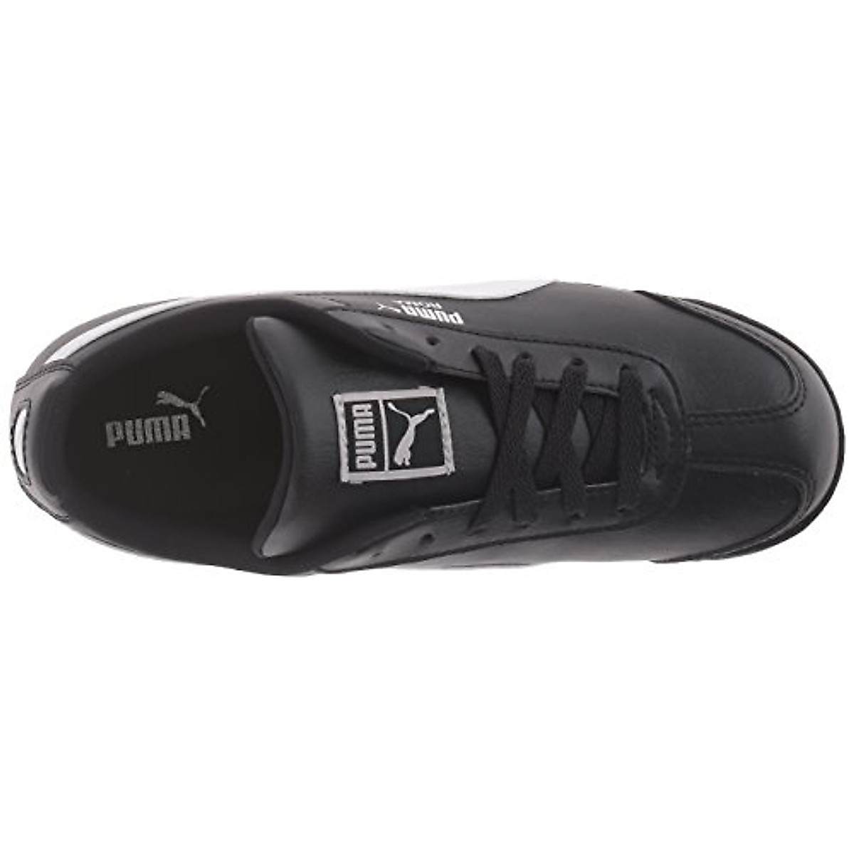 PUMA boys Roma Basic JR Sneaker, Black/White/Puma Silver, 7 M US Big Kid