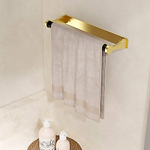 HCHANGEN Paper Towel Holder Under Cabinet Wall Mounted Stainless Steel Paper Towel Holder for Kitchen, Self Adhesive or Screw (Gold Black)