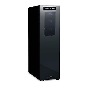 NewAir Shadow-T Series 18 Bottle Thermoelectric Wine Fridge, Dual Temperature Zones, Countertop Wine Refrigerator, Mirrored Compact Wine Cellar, Double-Layer Glass Door Cooler, Vibration-Free
