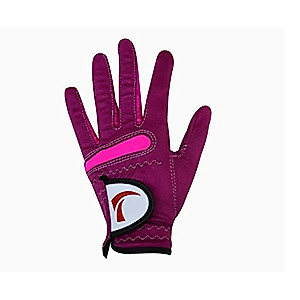 yuekuantai 1pair Girl Rose Red Color Woman Sport Ventilate Left Hand Righ Hand Golf Glove 8.5cm