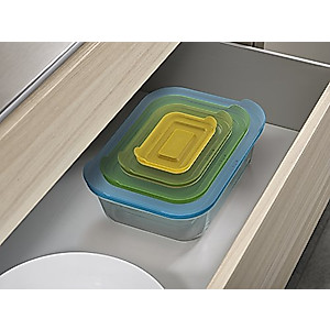 Joseph Joseph Nest Glass Storage Dishes-Multi-Colour, Set of 4, Multicolor