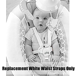F-Price Replacement Parts for Baby Swing - Fisher-Price Revolve Baby Swing FBL70 ~ Set of 2 White Replacement Waist Strap with Male Part of Buckle