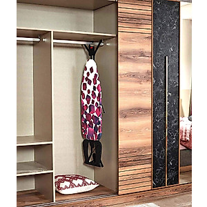 Mabel Home Ironing Board Made in Europe, Adjustable Height, Deluxe, 4-Leg, + Extra Cover, Easy Storage, 3 Different Model & Sizes (Space Saver (36" x 13"))