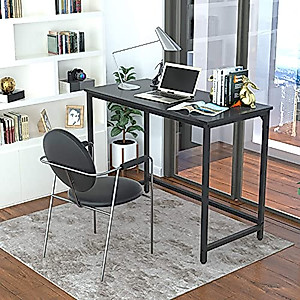 Weehom Small Computer Desk Study Writing Desk for Home Office Pc Notebook Table Workstation Stand 39 Inches Metal Leg Black