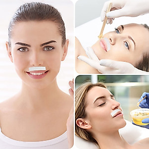 Maitys 400 Pieces Eyebrows Wax Strips Eyebrow Hair Removal Wax Paper Facial Waxing Strips for Women Men Lip Eyebrow Body Face(0.39 x 1.97 Inch,White)