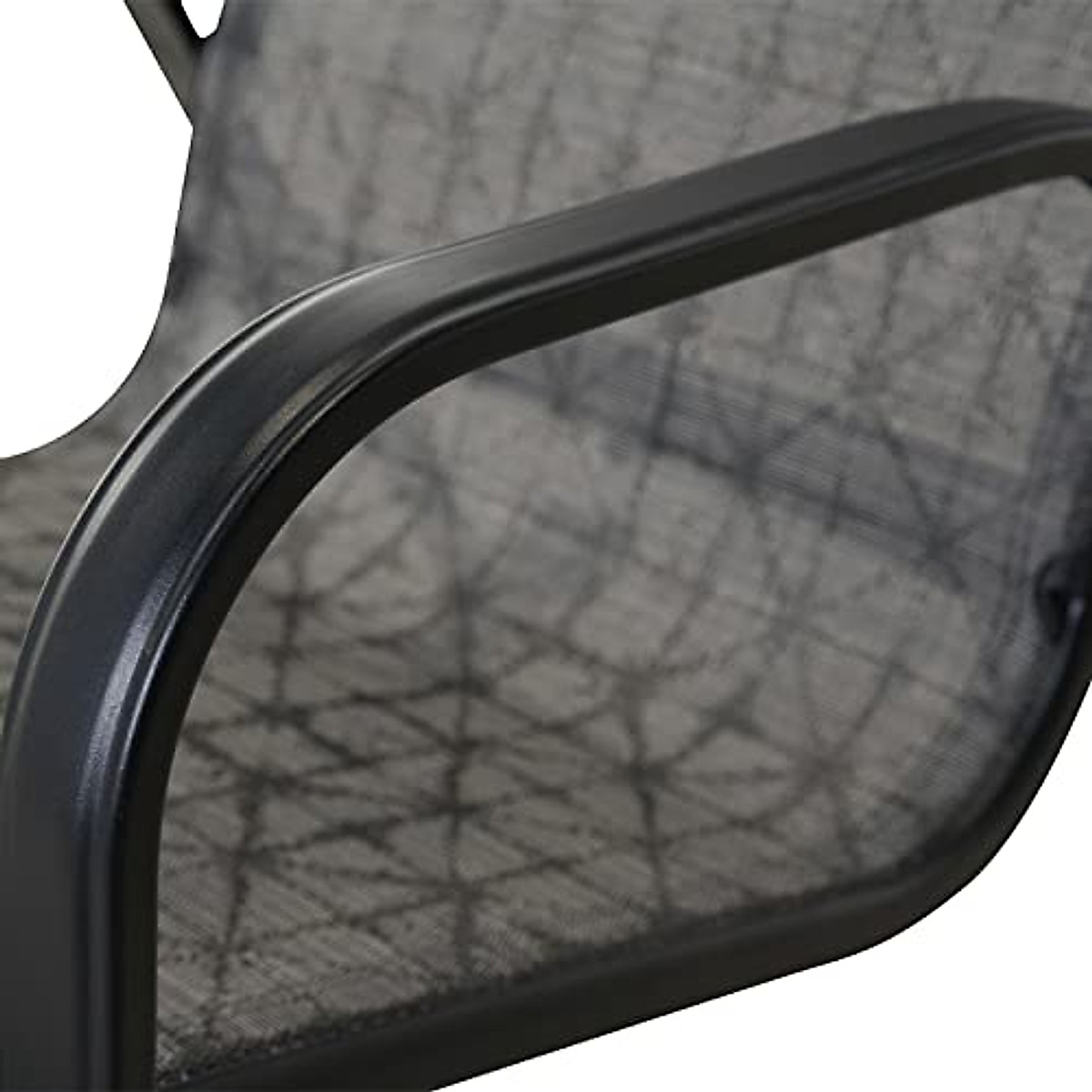 Grand patio Outdoor Rocking Chair, Textilene Rocker Suitable for Indoor and Outdoor Use, Living Room, Backyard, Porch, Balcony (Black&Grey Plaid, 1PC)