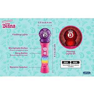 Love Diana Toy Microphone for Kids, Musical Toy for Girls with Built-in Music, Kids Microphone Designed for Fans of Love Diana Toys and Gifts
