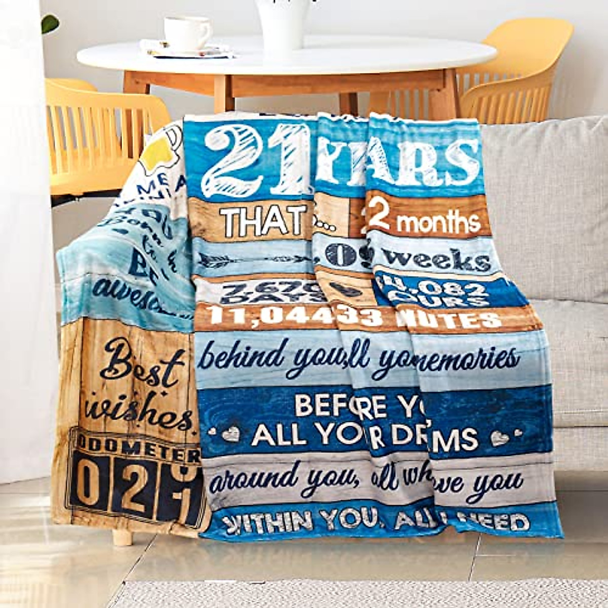 21st Birthday Gifts for Her Him Throw Blanket 21 Year Old Birthday Gifts for Her Him 21st Birthday Decorations for Women Girl Bestie Sister 21st Birthday Gift Ideas Flannel Fleece Blanket 60"x50"