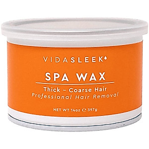 Full Body Spa Wax For Thick to Coarse Hairs - All Natural - Professional Size 14 oz. Tin