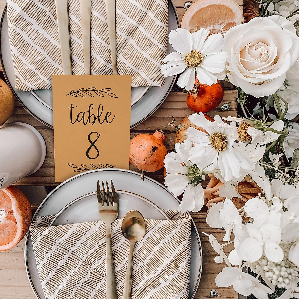 25pcs Wedding Table Numbers 1-25, 4x6 Inch Cardstock Table Numbers Double-Sided Table Signs for Wedding Reception Table Place Cards for Party Bridal Shower Anniversary Celebrations