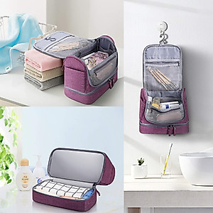 JUMENG Small Compact Hanging Travel Toiletry Bag Makeup Organizers Waterproof Cosmetic Bag Bathroom Shower Storage Bag Dop Kit for Men and Women