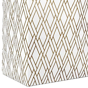 Hallmark Gold Gift Bag Assortment - Diamonds, Stripes, Dots (Pack of 6: 2 Medium 9", 2 Large 11", 2 Extra Large 14") for Chrsitmas, Hanukkah, Graduations, Birthdays, Weddings, Bridal Showers