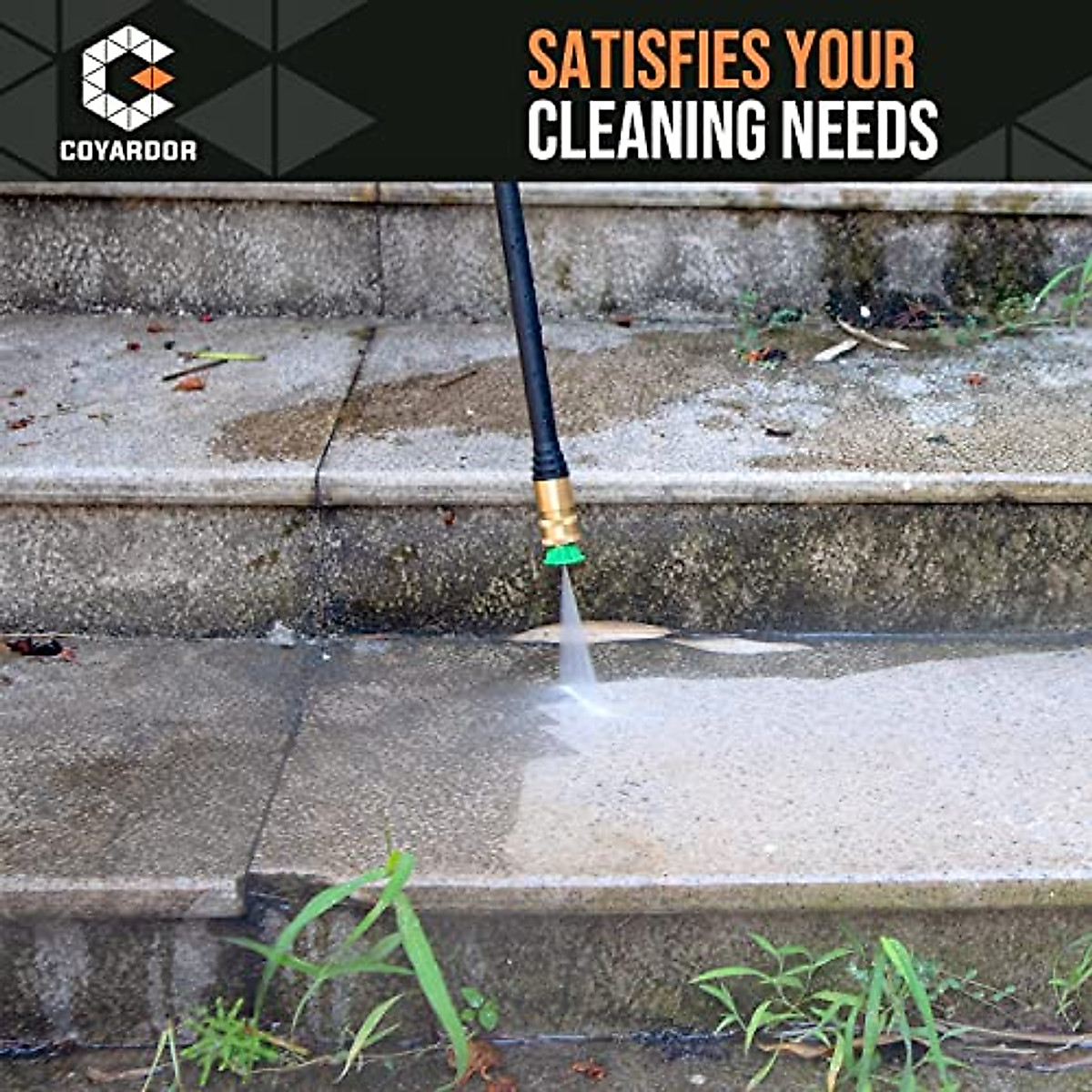 coyardor Pressure Washer Gun with Extension Wand & 5 Spray Nozzle Tips, M22-14mm & M22-15mm Fitting Replacement for Ryobi, Karcher, Powerstroke, Greenworks, Husky, Raptor Blast, Electric Power Washer