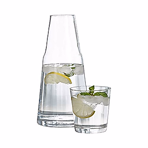 Style Setter Soho 2 Piece Bedside Water Carafe With Tumbler – Elegant Glass Pitcher & Matching Drinking Glass Doubles As Lid Adds A Touch of Hospitality to Guest Rooms or Office – Makes An Ideal Gift