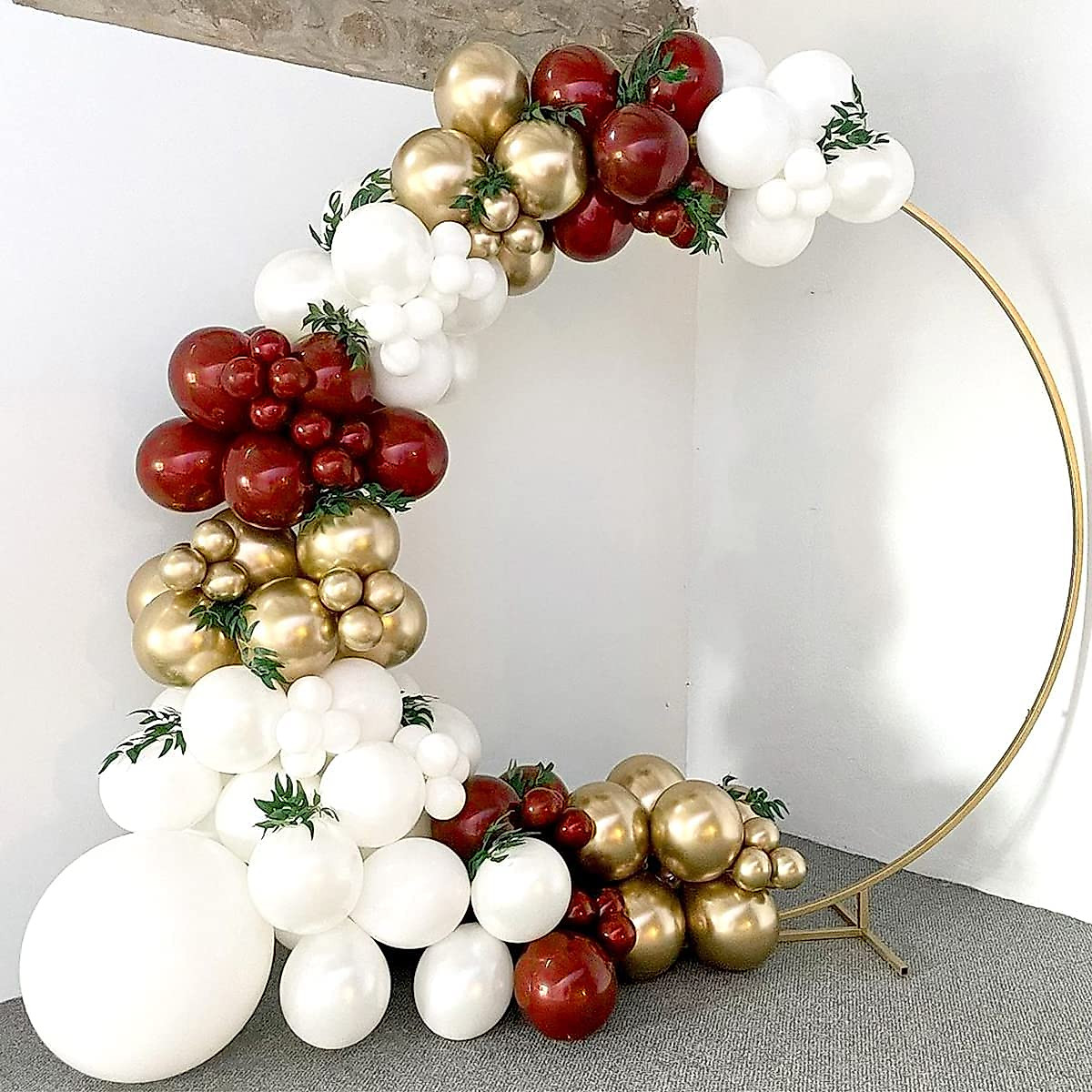 133PCS Burgundy Balloon Garland Metallic Gold White Balloon Garland Arch Kit for Anniversary Wedding Bachelorette Bridal & Baby Shower Birthday Party Wedding Party Decorations Supplies