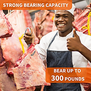 KEJJNYER 10 Pcs Meat Hanging Hooks 8 inch, Stainless Steel Meat Hooks10mm Diameter, Heavy Duty S Meat Hanging Hooks for Butchering, Smoking, Drying, Cooking, Grilling, BBQ