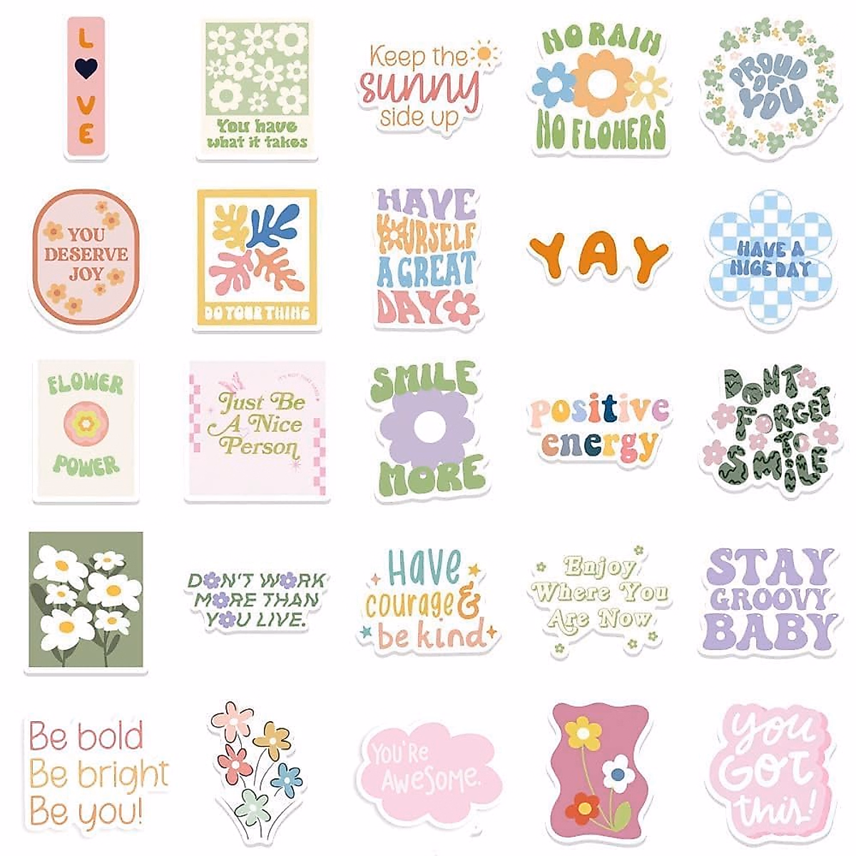 100PCS Danish Pastel Stickers, Pink Aesthetic Inspirational Stickers for Girls,Adults and Teens, VSCO Colorful Pastel Vinyl Waterproof Stickers for Laptop,Water Bottles,Computer,Phone,Skateboard
