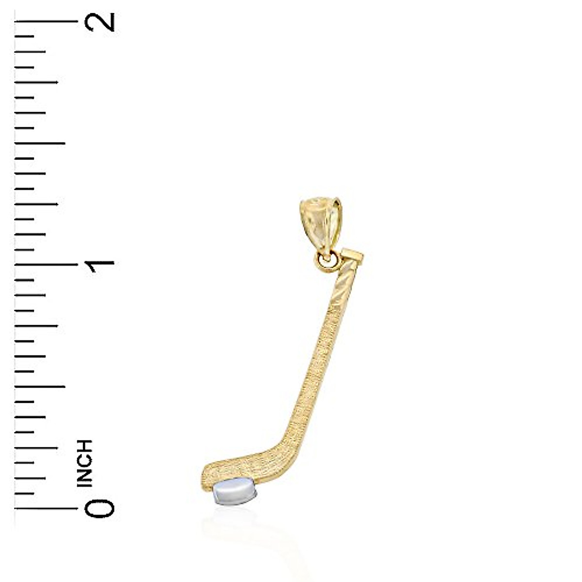 Gold Hockey Pendants Charms - 10 Karat Gold - Hockey Sport Jewelry - Gold Pendant (Style 3)